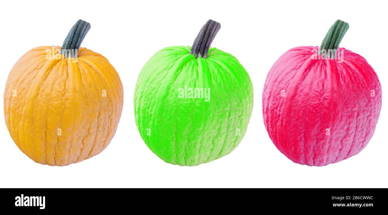 set of colorful pumpkin isolated on white Stock Photo - Alamy
