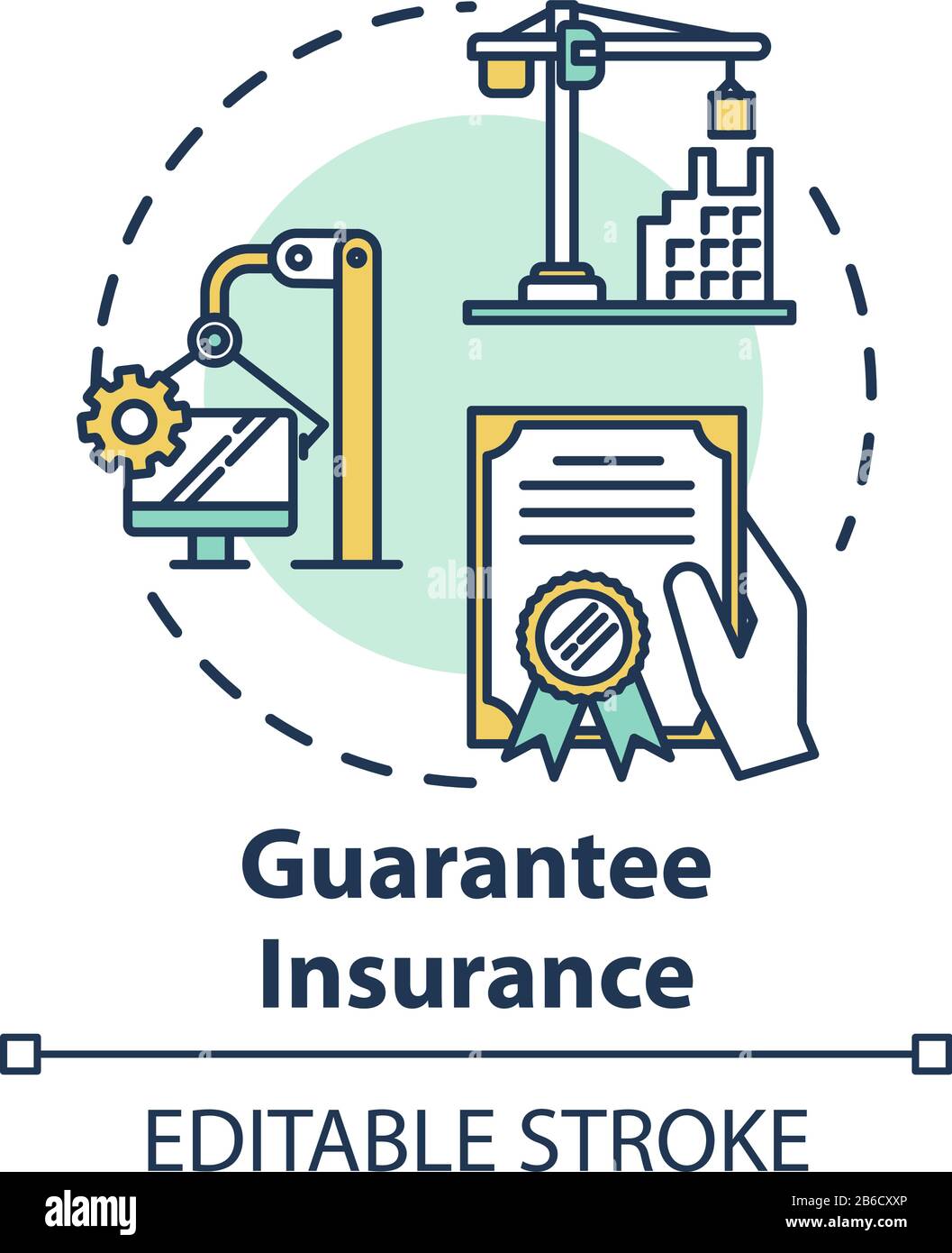 Guarantee insurance concept icon. Financial paperwork. Safety coverage ...