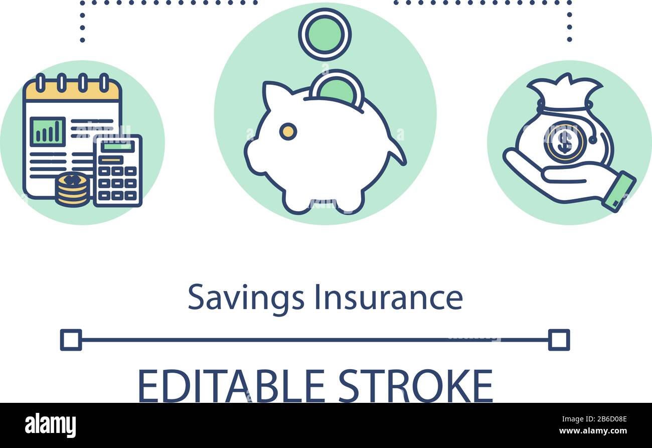 Savings insurance concept icon.Banking plan. Money plan. Deposit for ...