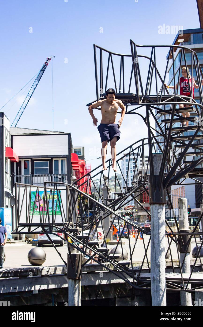 Jumping from structure hi-res stock photography and images - Alamy