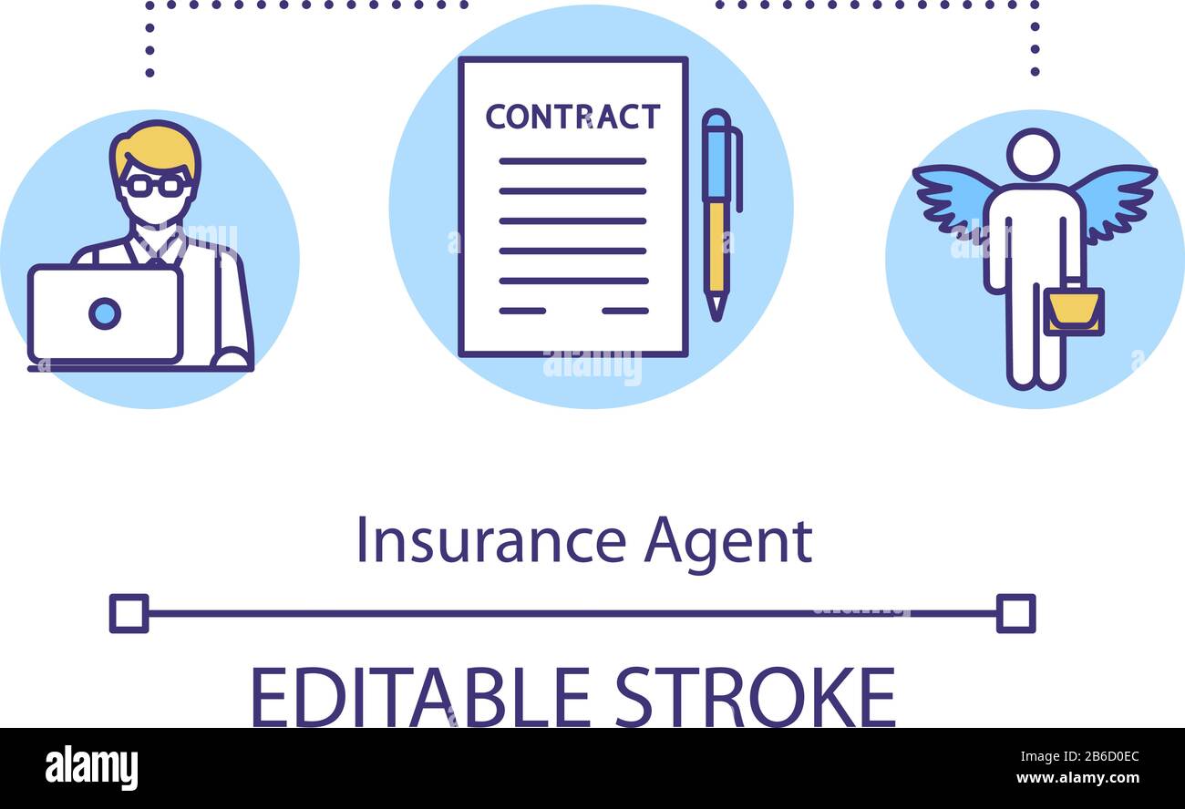 Insurance agent concept icon. Legal advisor. Protection from agency ...