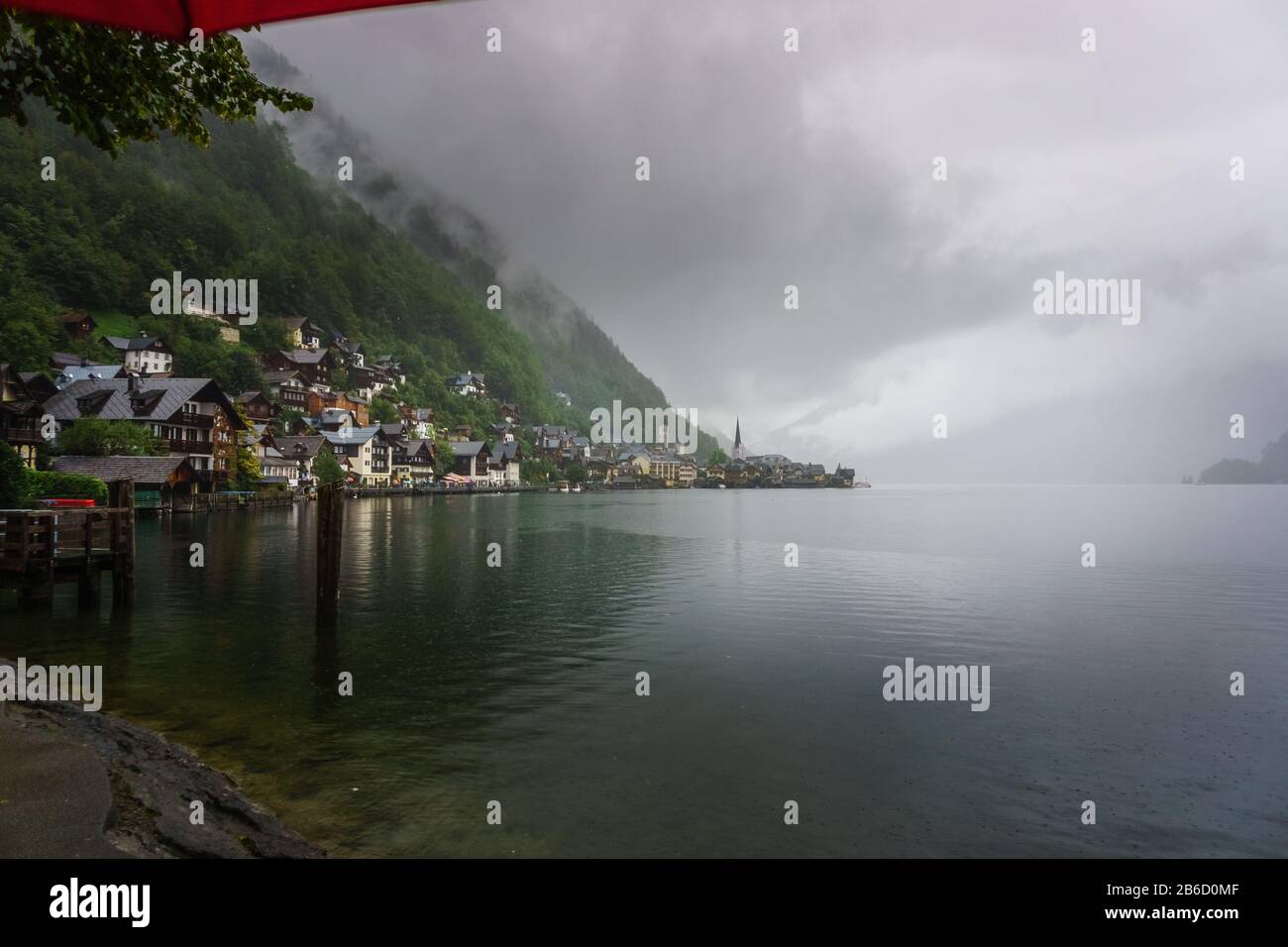 a view of Hallstatt over Lake Hallstadt Stock Photo - Alamy