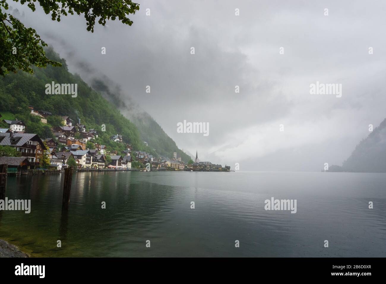 a view of Hallstatt over Lake Hallstadt Stock Photo - Alamy