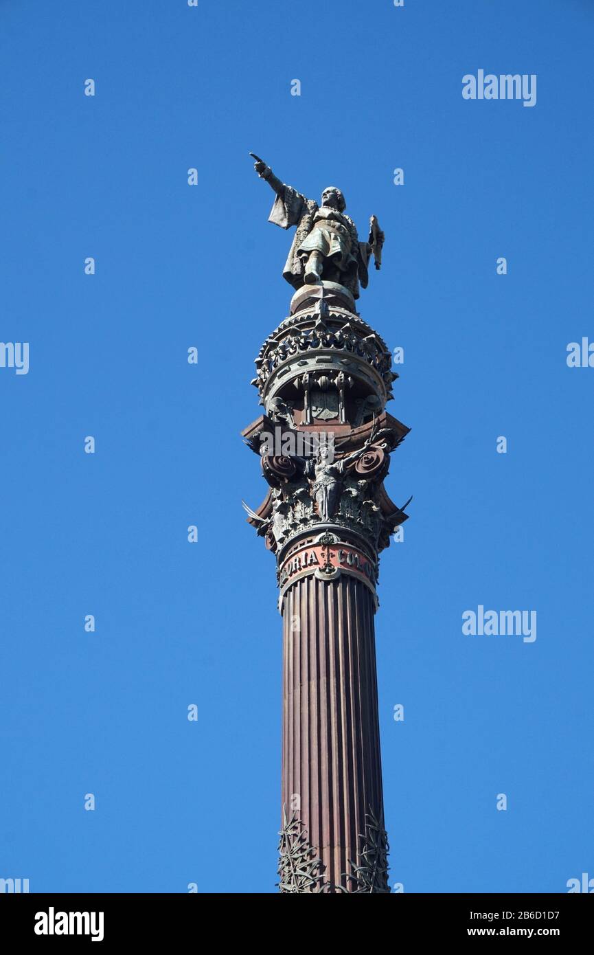 Statue of Christopher Columbus, Barcelona, Spain Stock Photo - Alamy