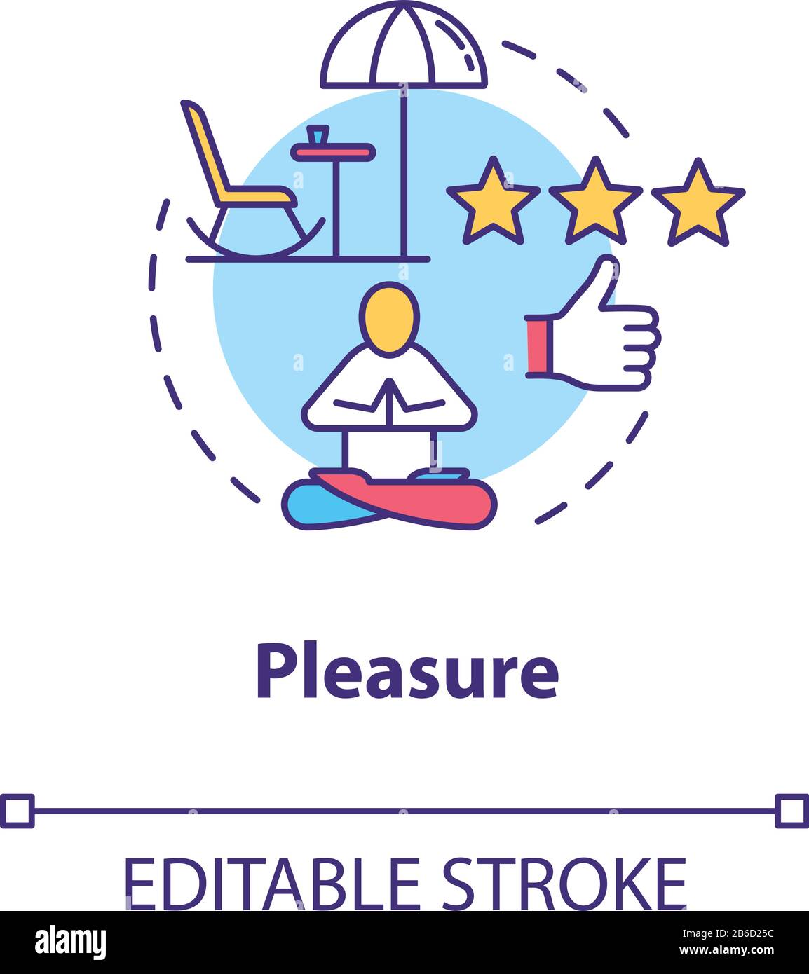 Pleasure concept icon. Enjoy life. Rest and relaxation. Wellness ...