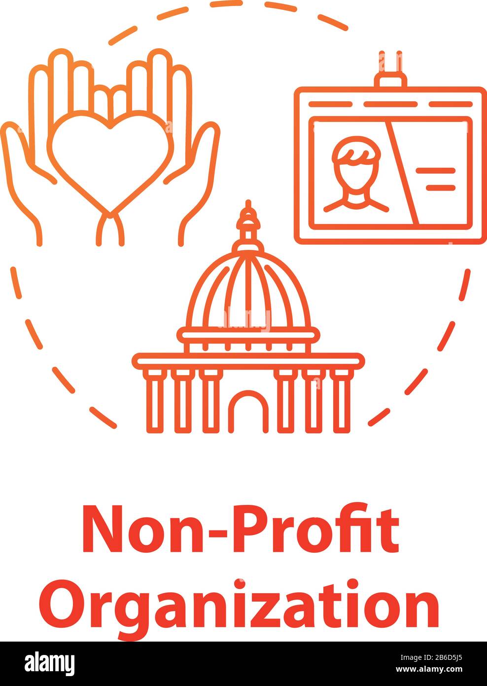 Non-profit organization concept icon. Volunteering and goodwill. Social ...