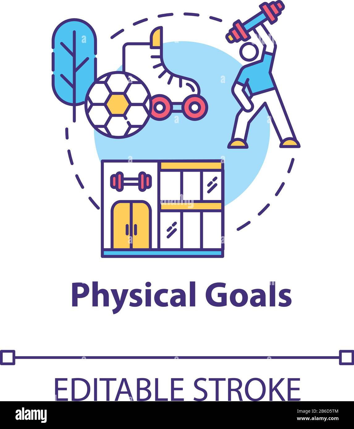 Physical goals concept icon. Body building. Muscular athlete. Sport ...