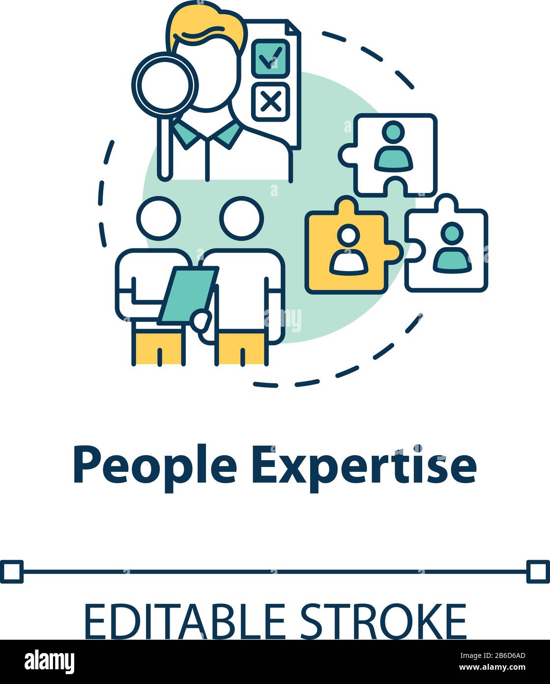 People expertise concept icon. Human resources. Cooperation for project ...