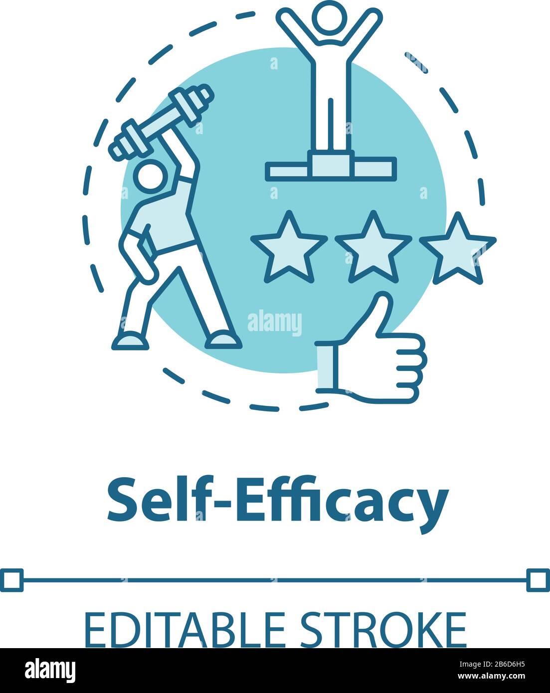 Self efficacy concept icon. Personal potential realization ...