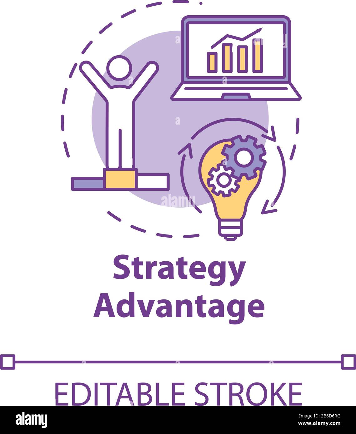 Strategy advantage concept icon. Building goals. Competitive business ...