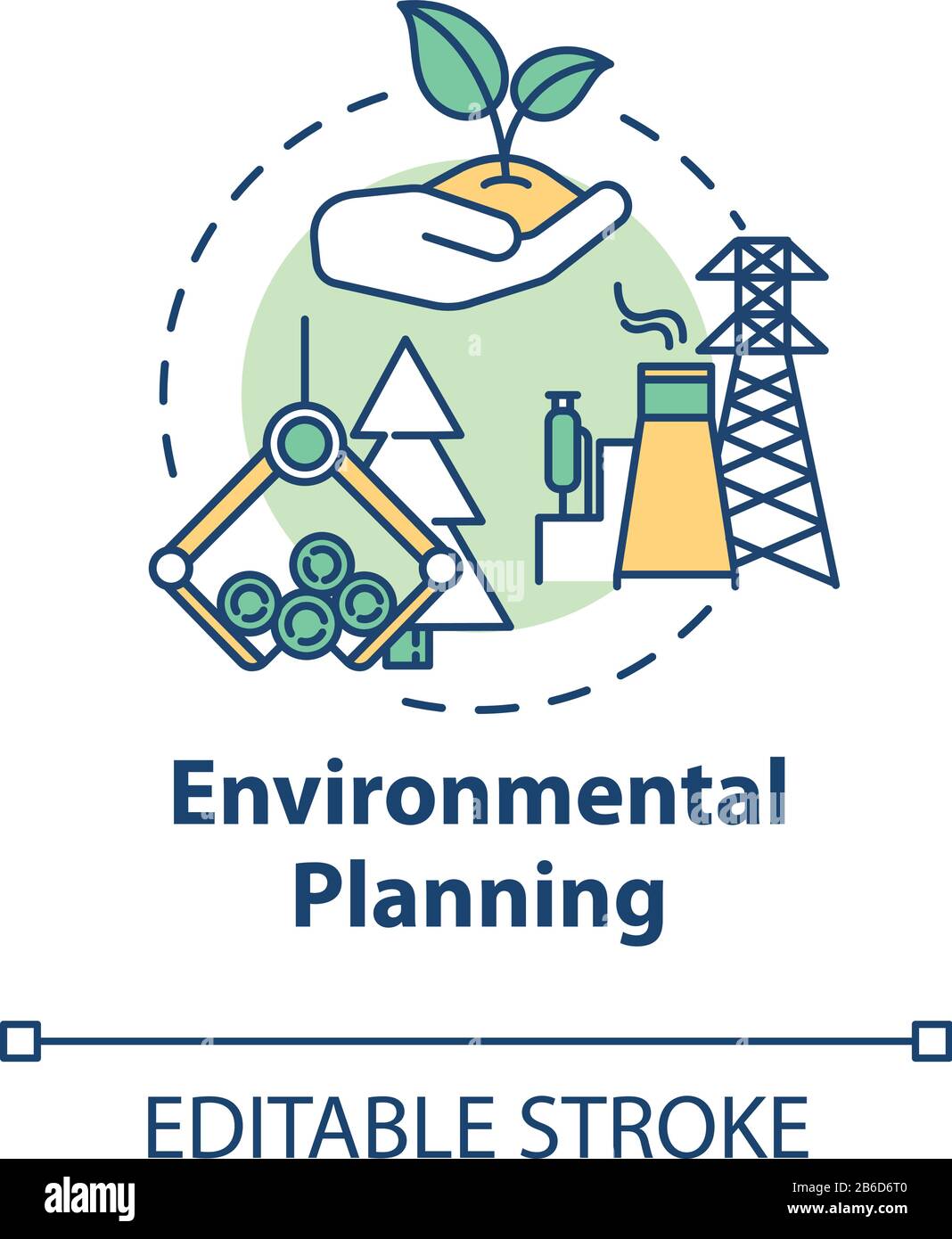 Environmental planning concept icon. Building construction. Eco ...