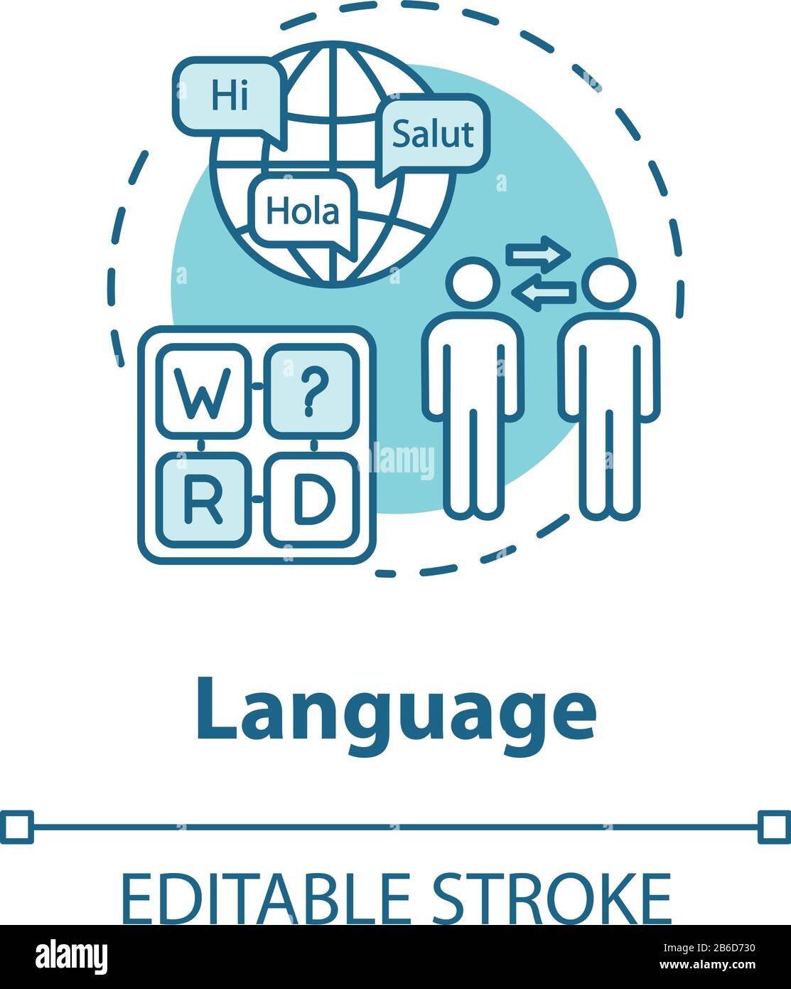 Language concept icon. Ability to communicate in different languages ...