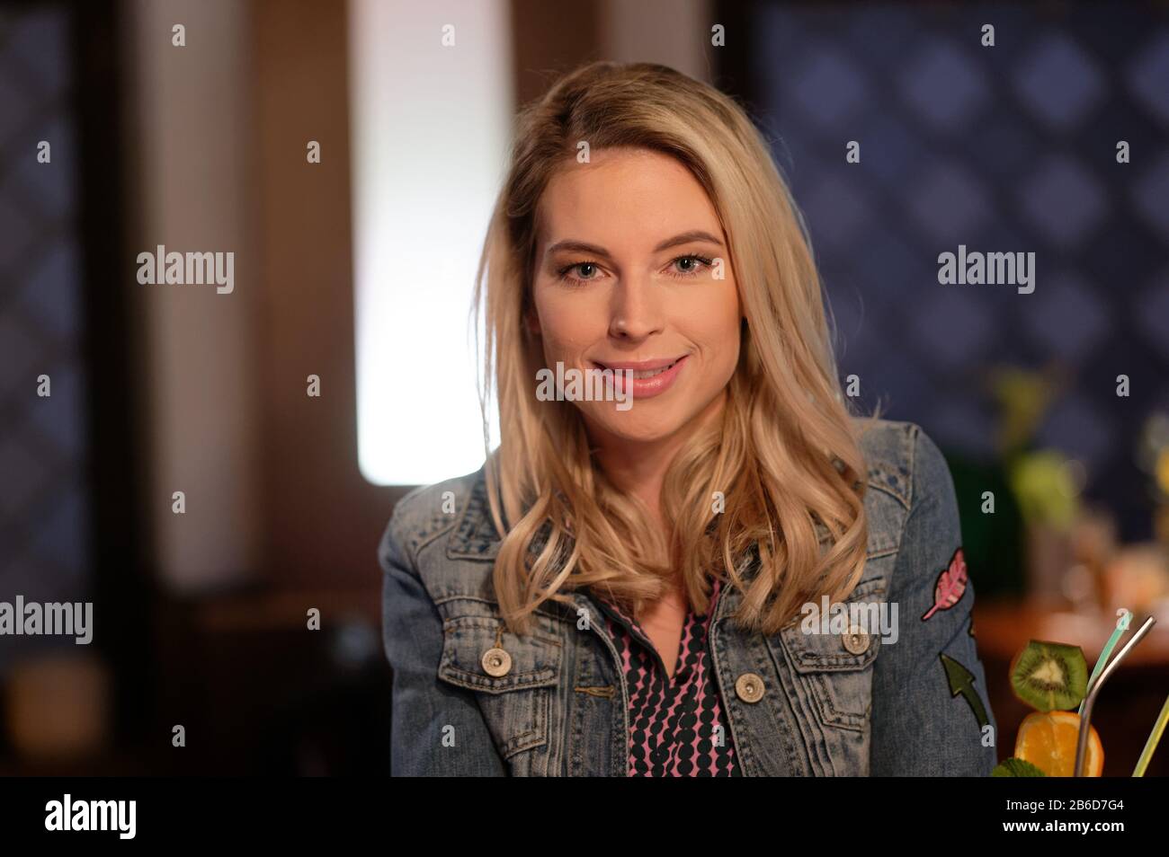 Cologne, Germany. 10th Mar, 2020. The actress Alica Hubiak sits at a ...