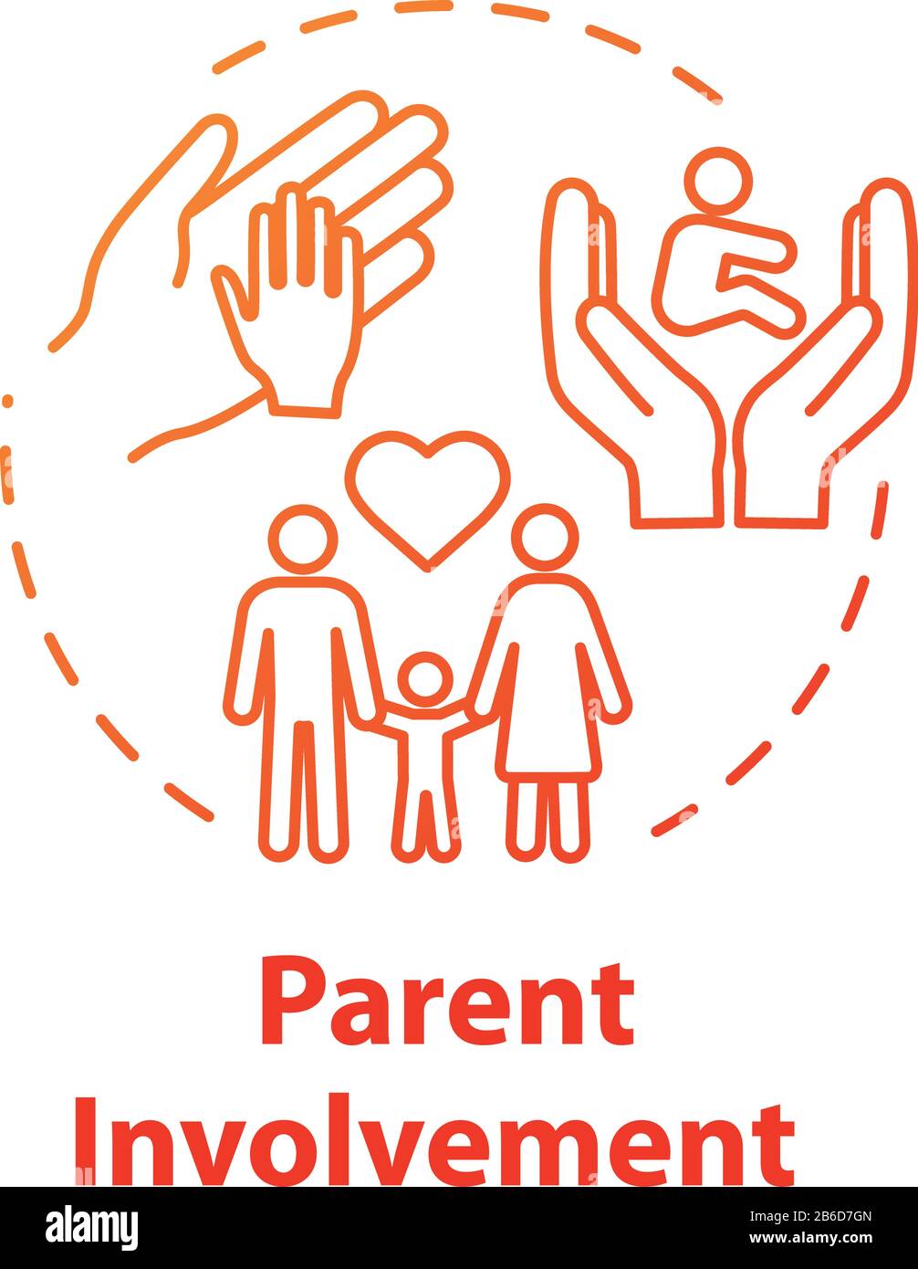 Parent involvement concept icon. Positive environment for kids. Love ...