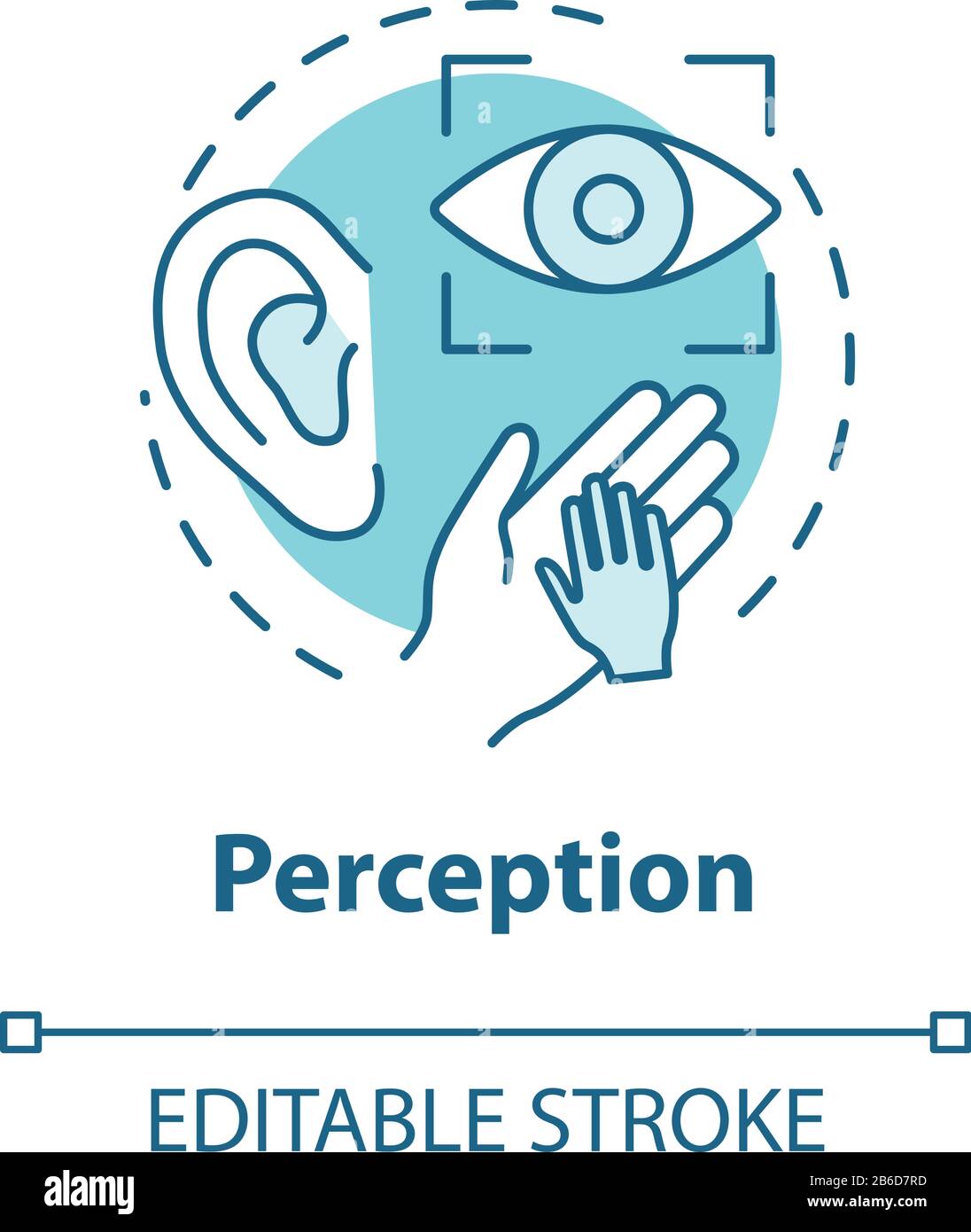 Perception concept icon. Sensory organs. Sight, hearing, touch ...