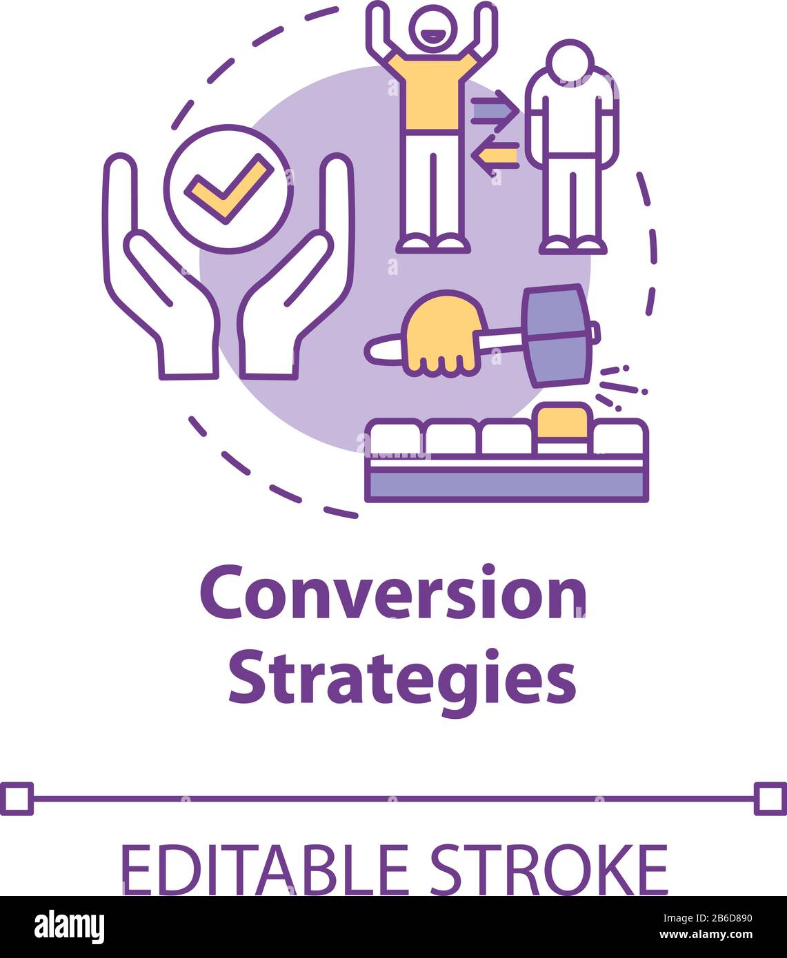 Conversion strategies concept icon. Generating lead customers. Retail ...