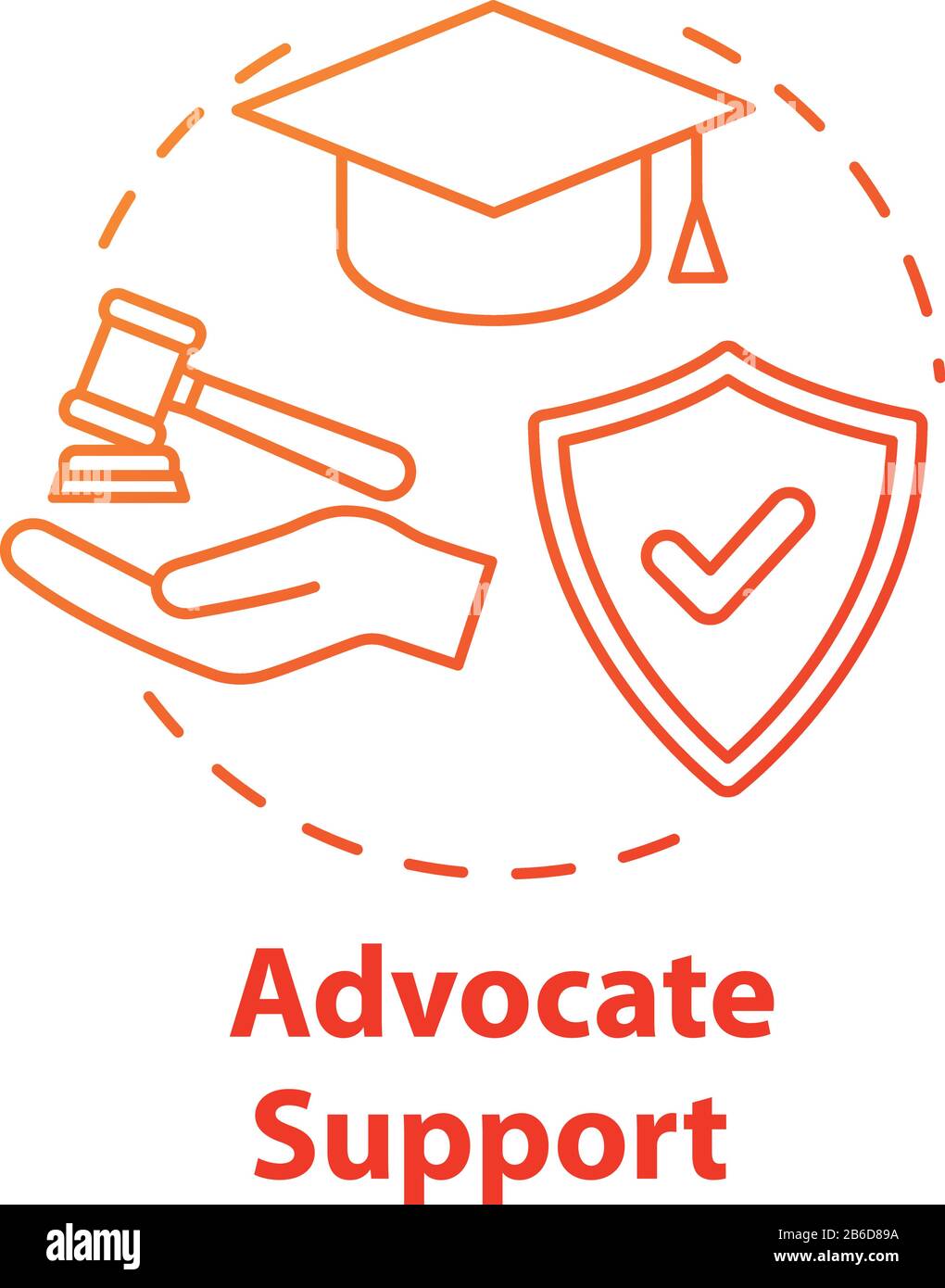 Advocate Support Concept Icon Professional Legal Assistance Education