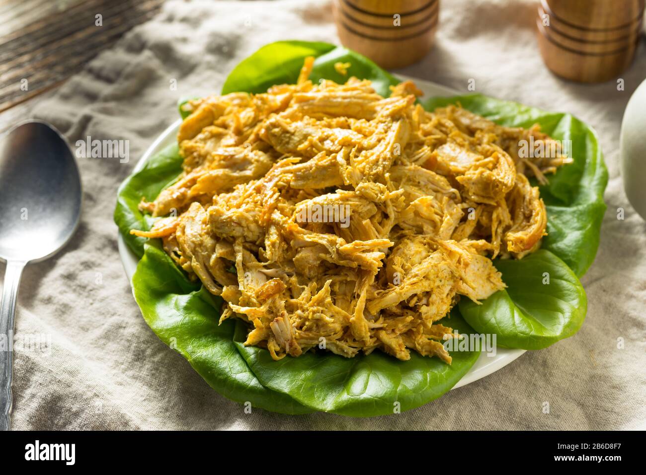 Homemade Curried Coronation Chicken with Lettuce Ready to Eat Stock ...