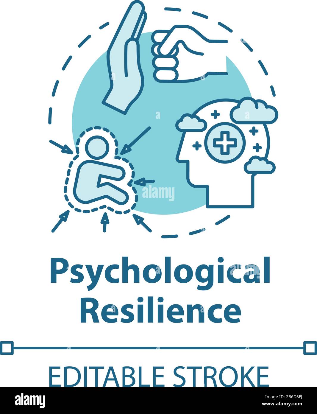 Psychological resilience concept icon. Stress protection. Ability to ...