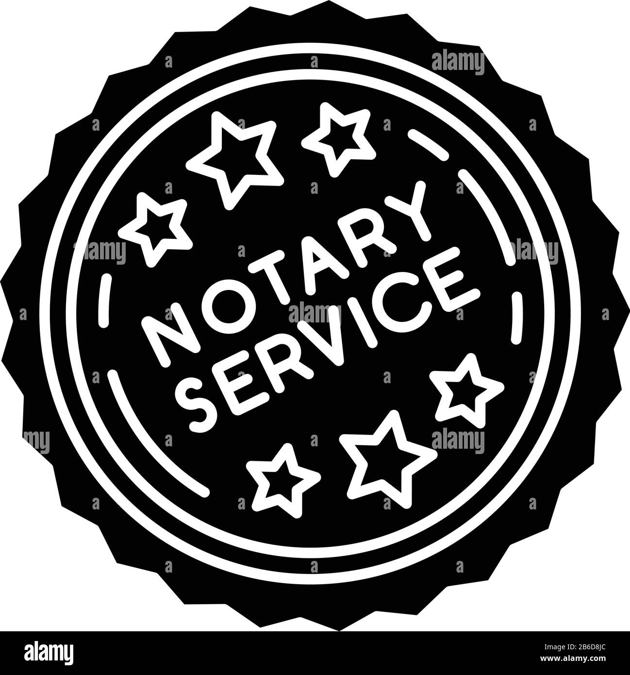 Notary services stamp mark black glyph icon. Apostille and legalization ...