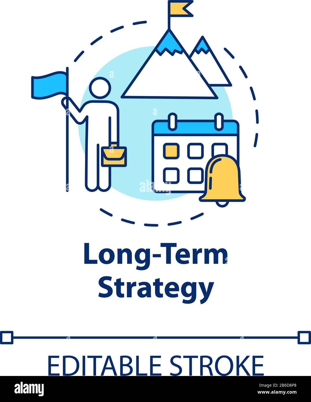 Long-term strategy concept icon. Building goals. Setting clear ...