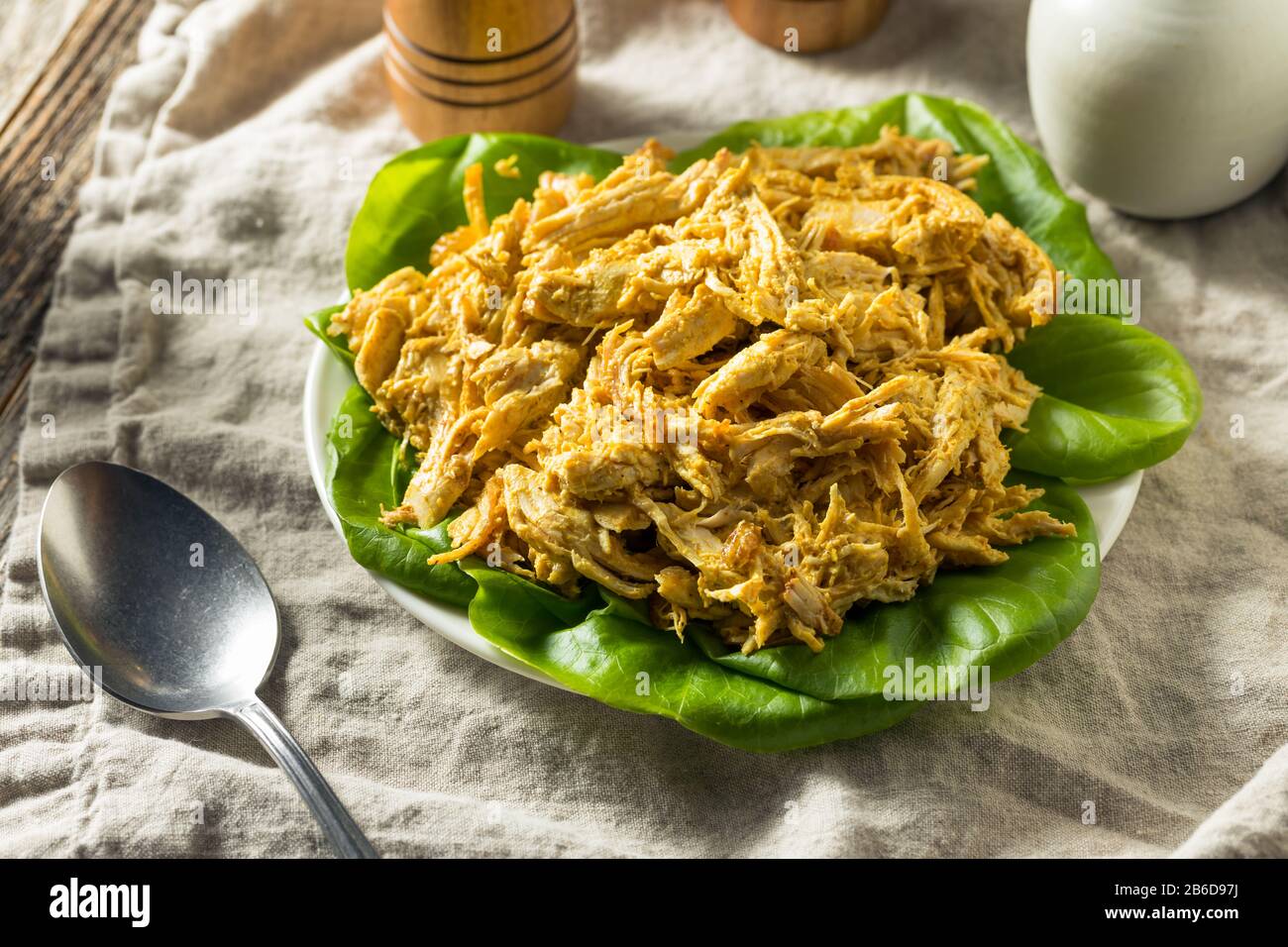 Homemade Curried Coronation Chicken with Lettuce Ready to Eat Stock ...
