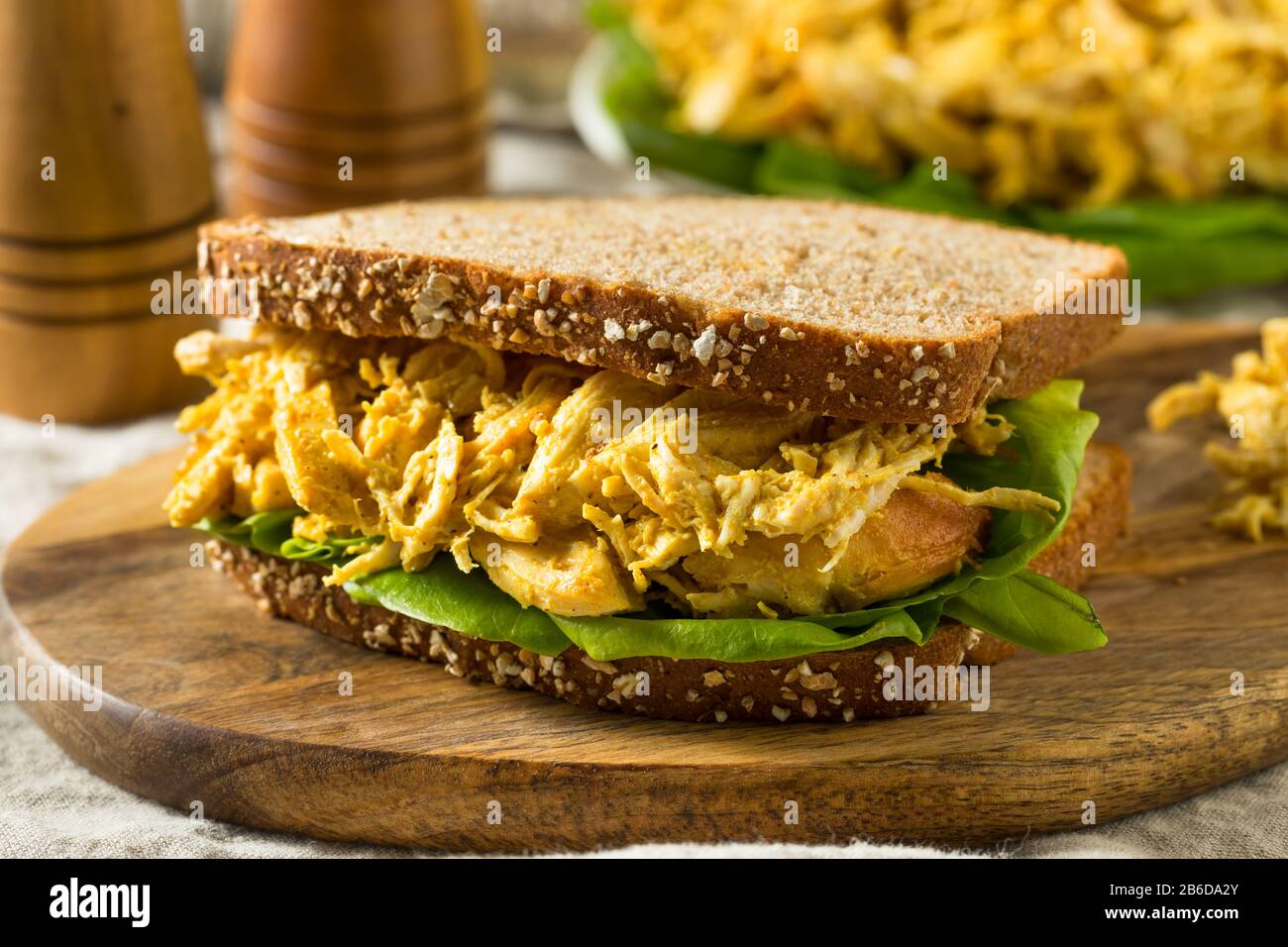 Homemade Curried Coronation Chicken with Lettuce Ready to Eat Stock ...