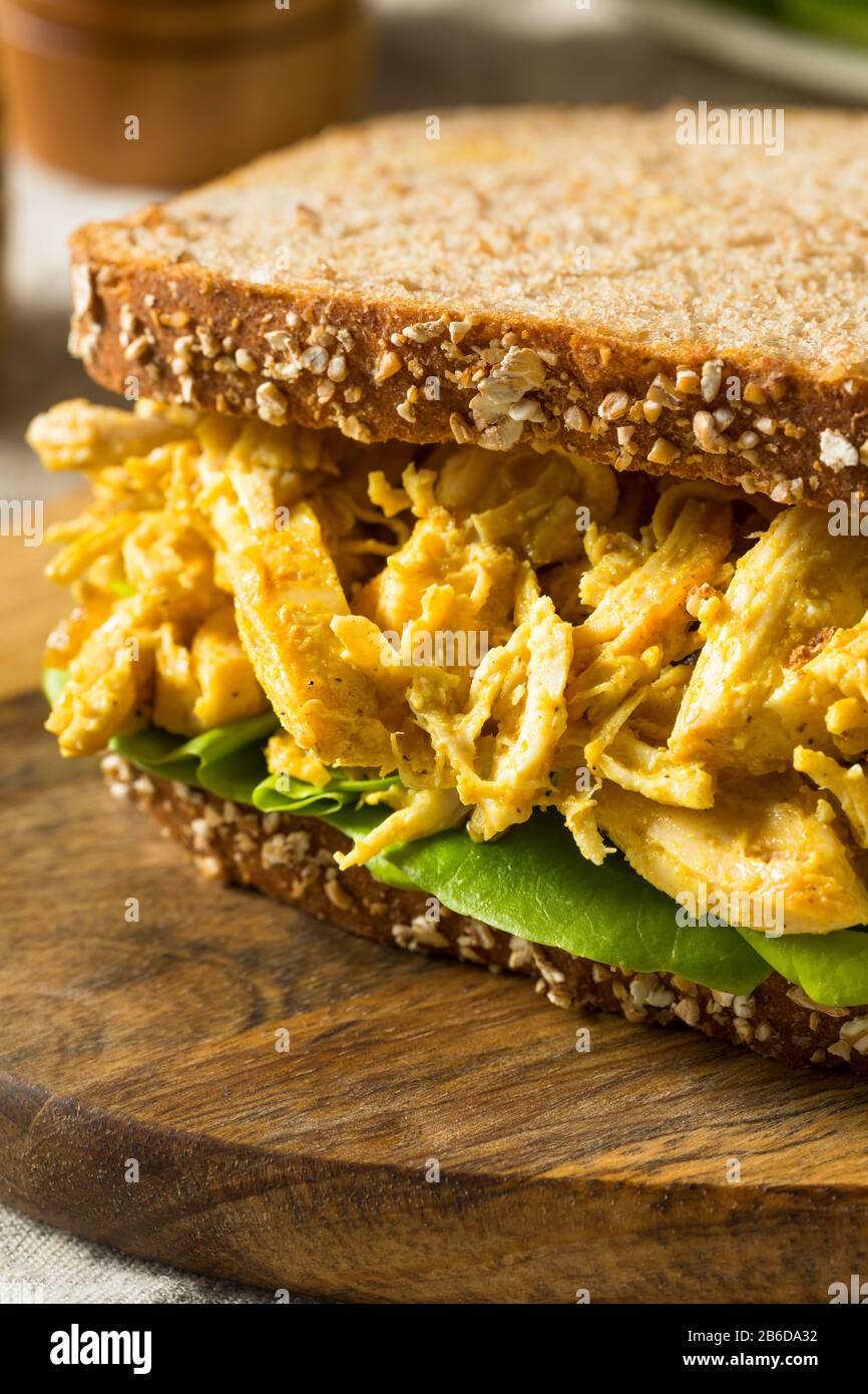 Homemade Curried Coronation Chicken with Lettuce Ready to Eat Stock ...