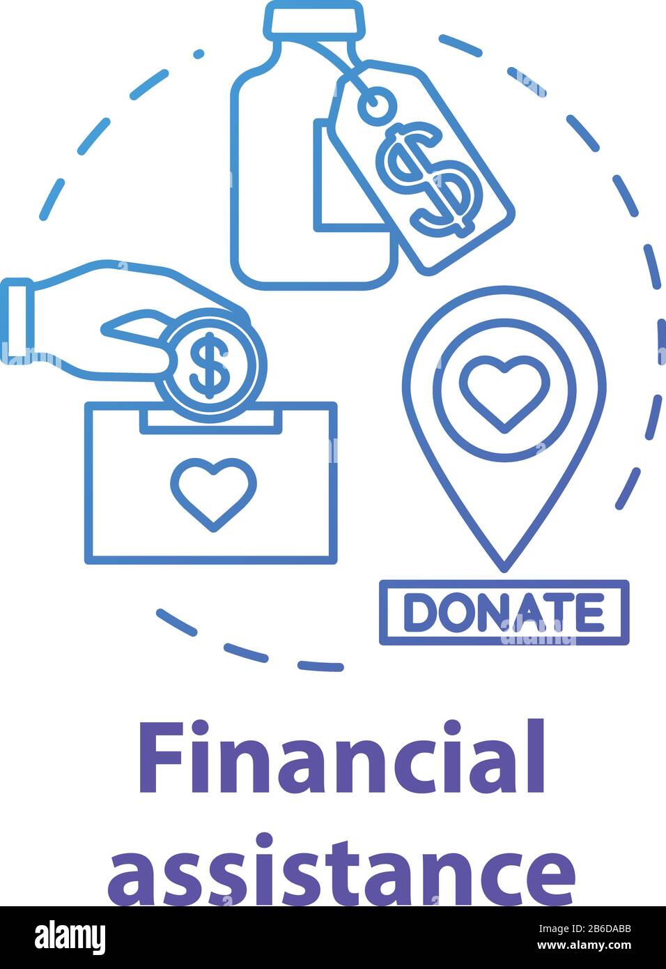 Financial assistance concept icon. Fundraising for treatment. Charity ...