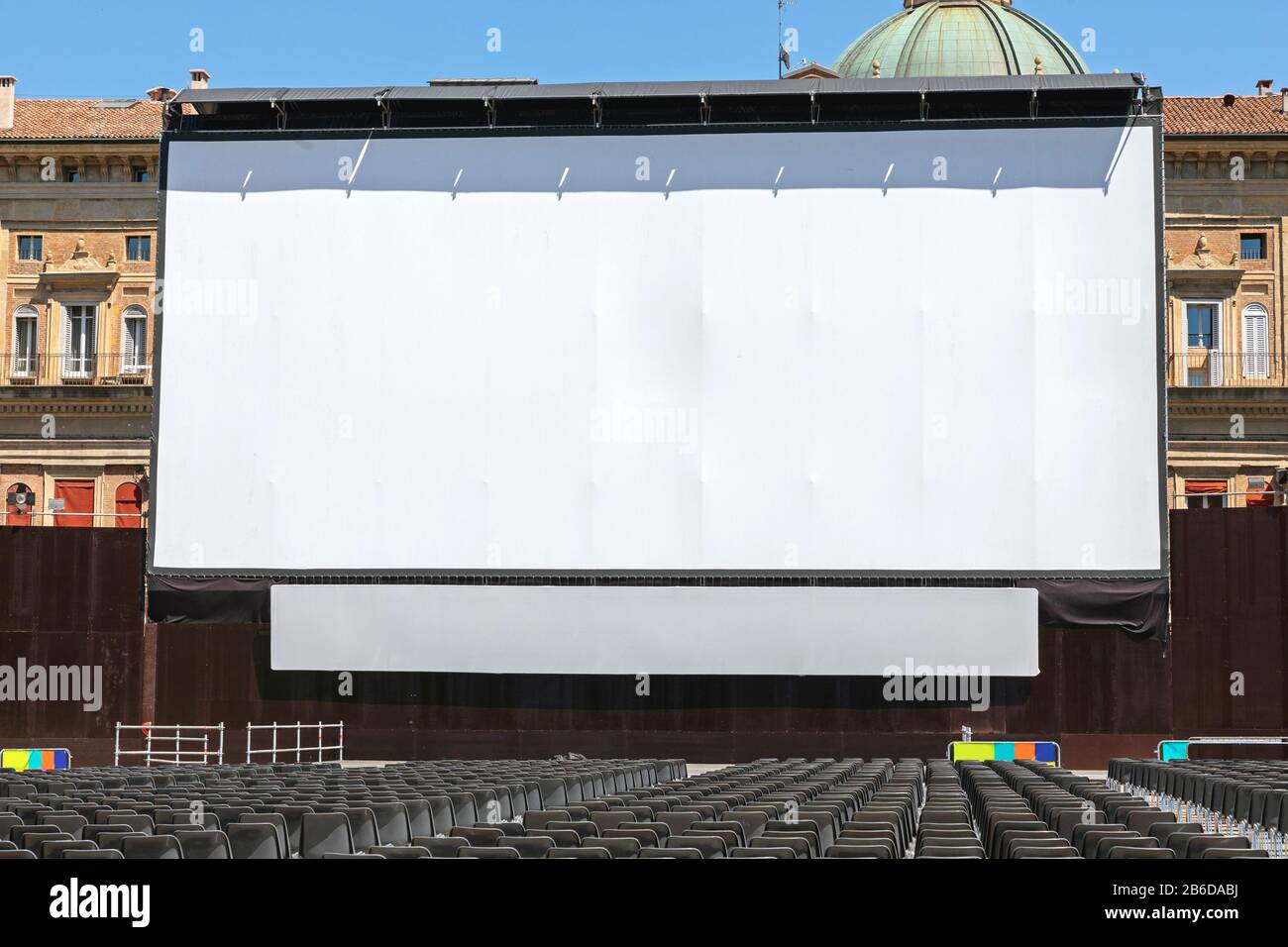 Big Projector Screen at Bologna City Square Stock Photo - Alamy