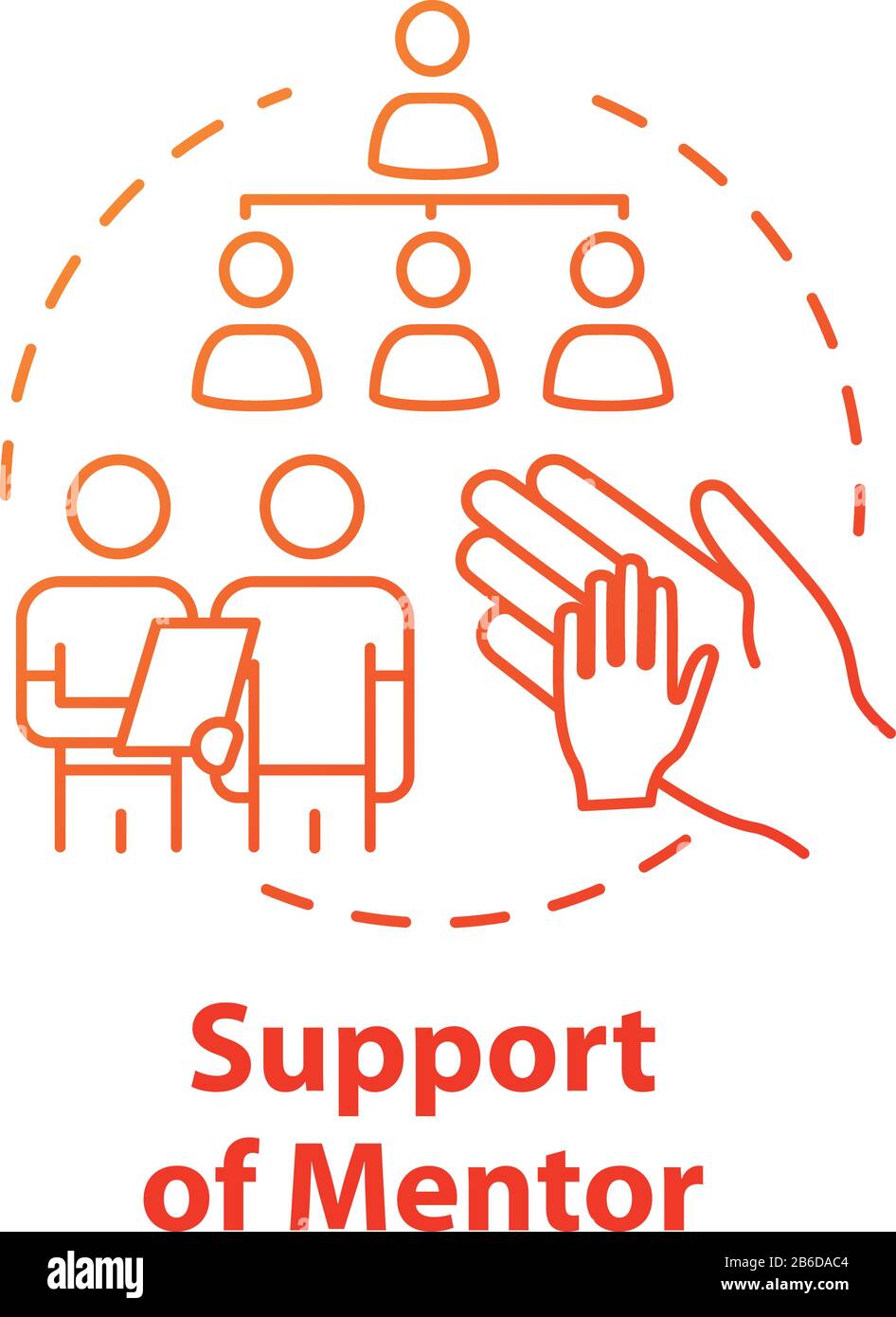 Support of mentor concept icon. Teacher assistance. Coaching and ...