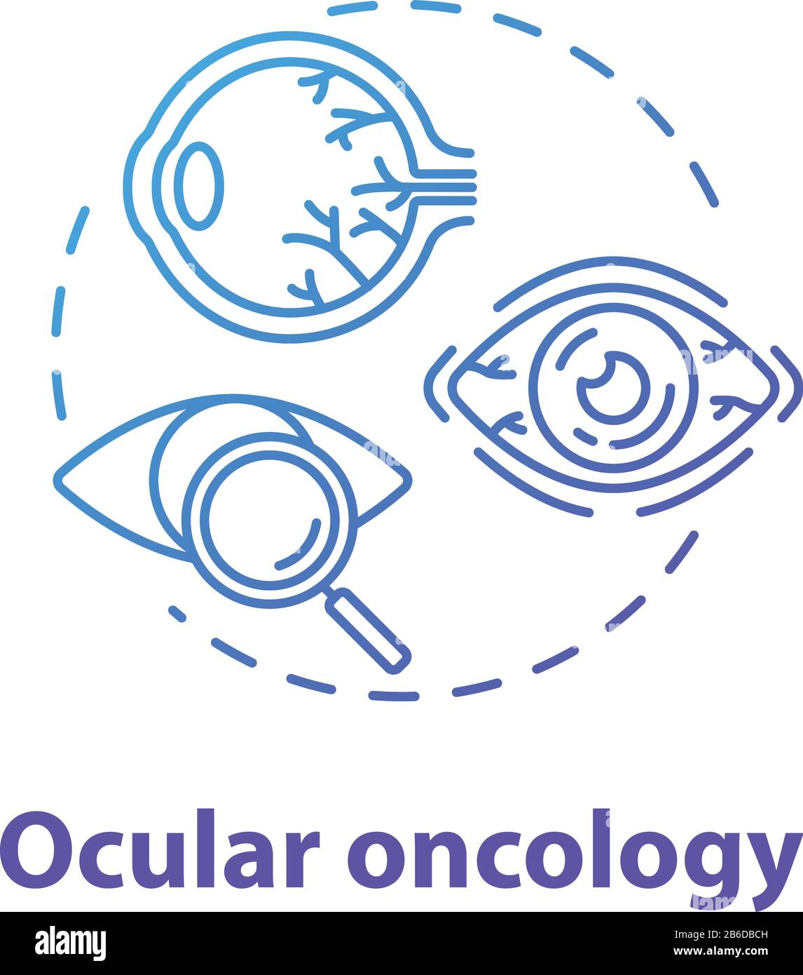 Ocular oncology concept icon. Eye neoplasm diagnosis and treatment ...