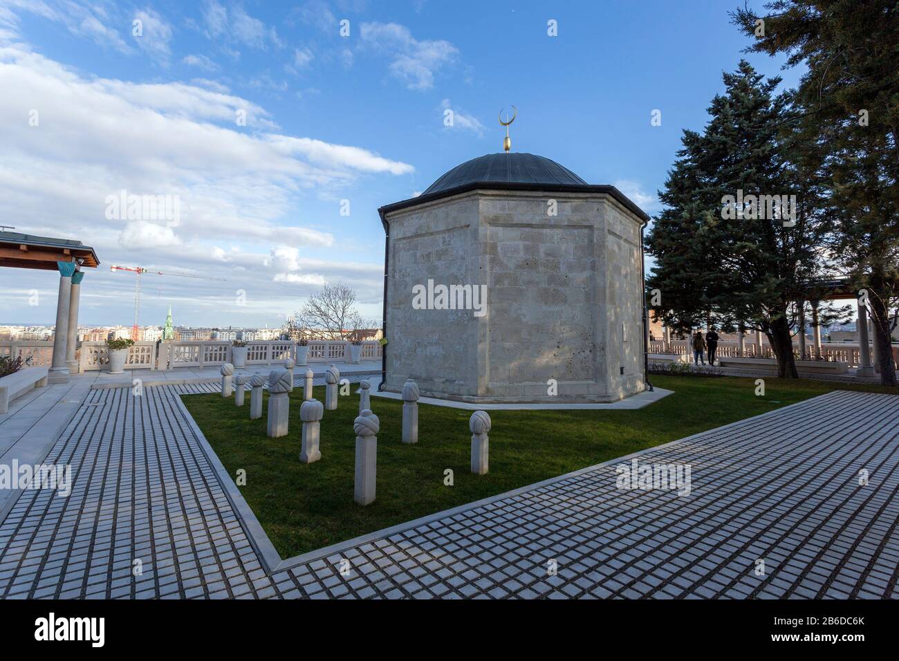 Tomb of Gul Baba a mausoleum in Budapest, Hungary on a winter day Stock ...