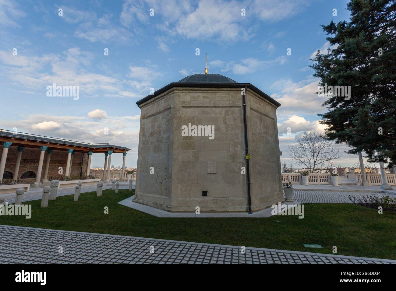 Tomb of Gul Baba a mausoleum in Budapest, Hungary on a winter day Stock ...