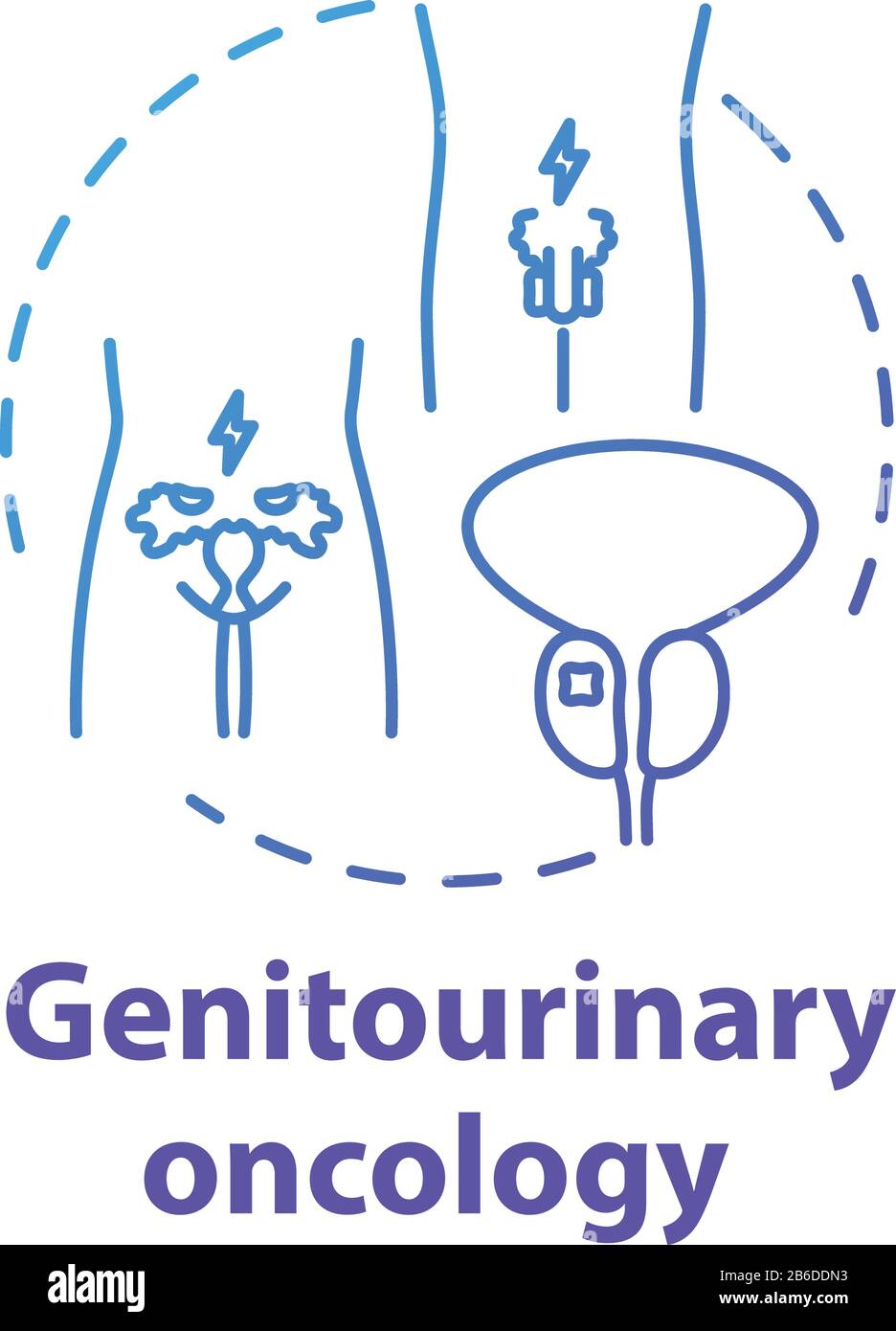 Genitourinary oncology concept icon. Human reproductive system disorder ...