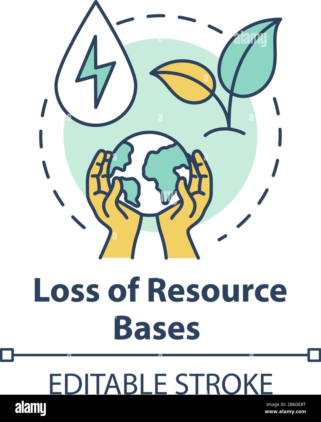 Loss of resource base concept icon. Nature damage of industrial ...