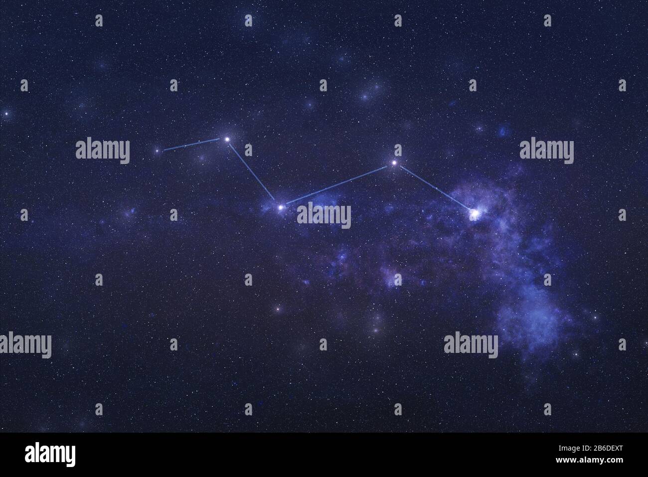 Vulpecula Constellation in outer space. Chanterelle constellation stars ...