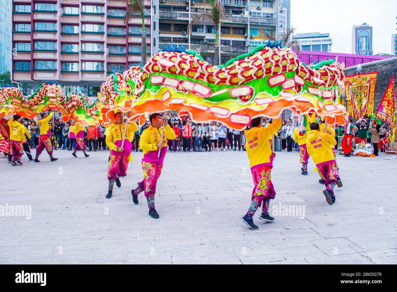 Chinese dragon dance perform during hi-res stock photography and images ...