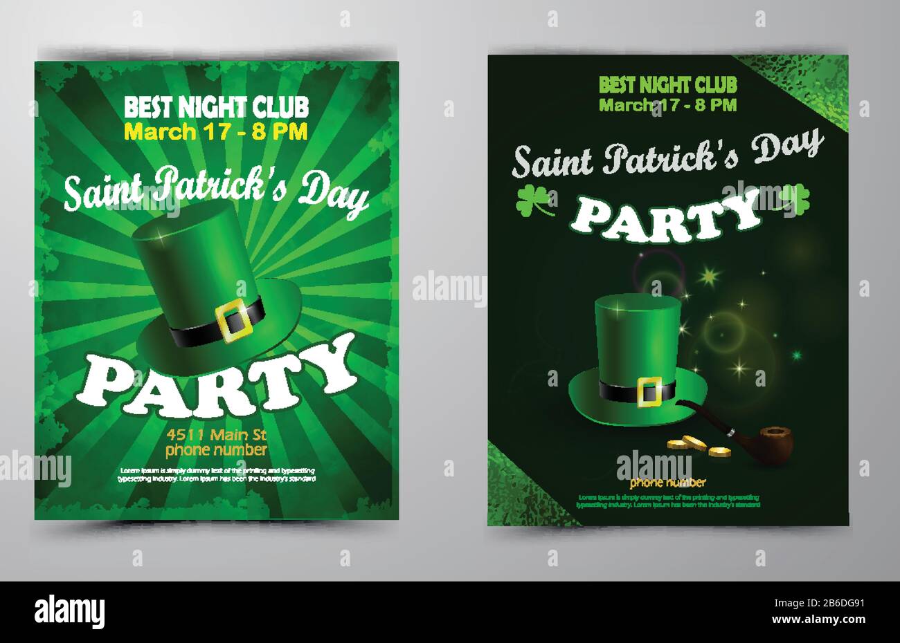 St. Patrick s Day poster set Vector illustration Stock Vector Image ...