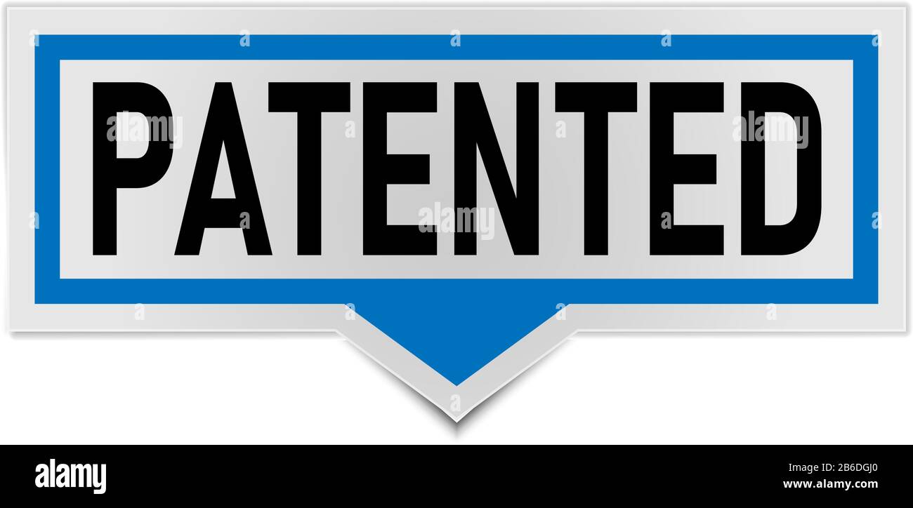 patented sign. patented rounded blue sticker. patented tag Stock Vector ...