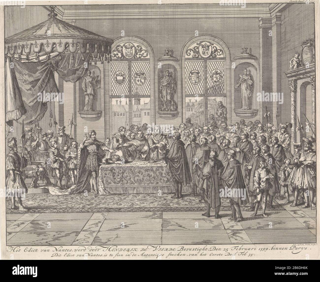 Confirmation of the Edict of Nantes by Henry IV in Paris, in 1599, the ...