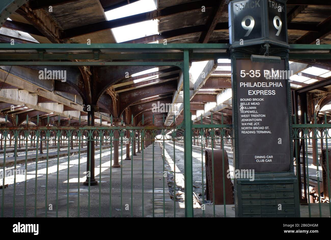 Abandoned railroad platform of former Central Railroad of New Jersey ...