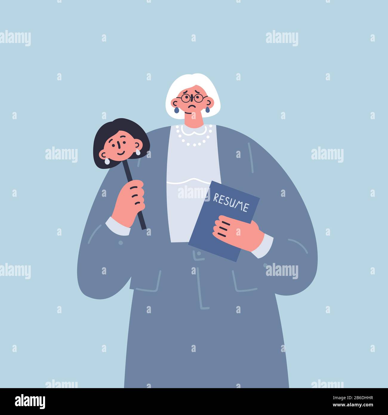 Senior and young woman face Stock Vector Images - Alamy