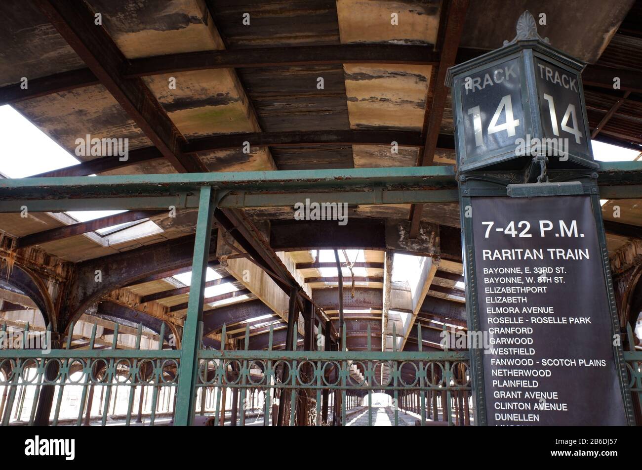 Abandoned railroad platform of former Central Railroad of New Jersey ...