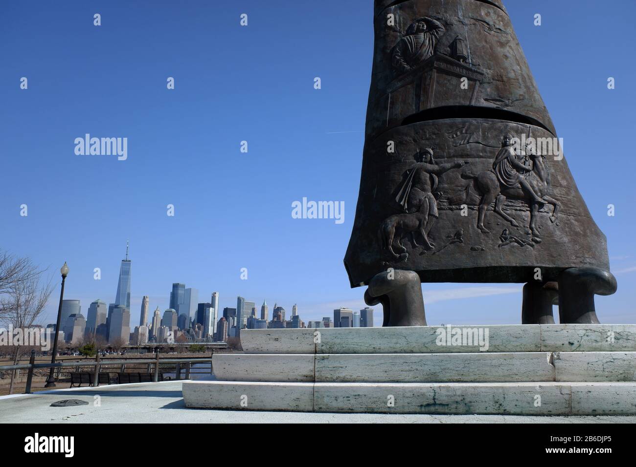 Bronze monument of Sail of Columbus commemorates the 500th anniversary ...