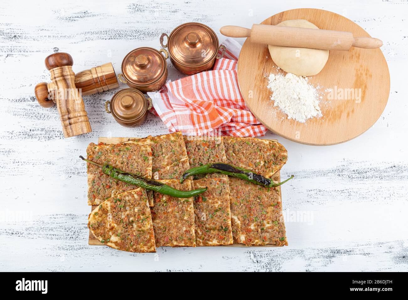 Turkish Delicious Ramadan Long Pide. Bread with meat - Turkish name ...