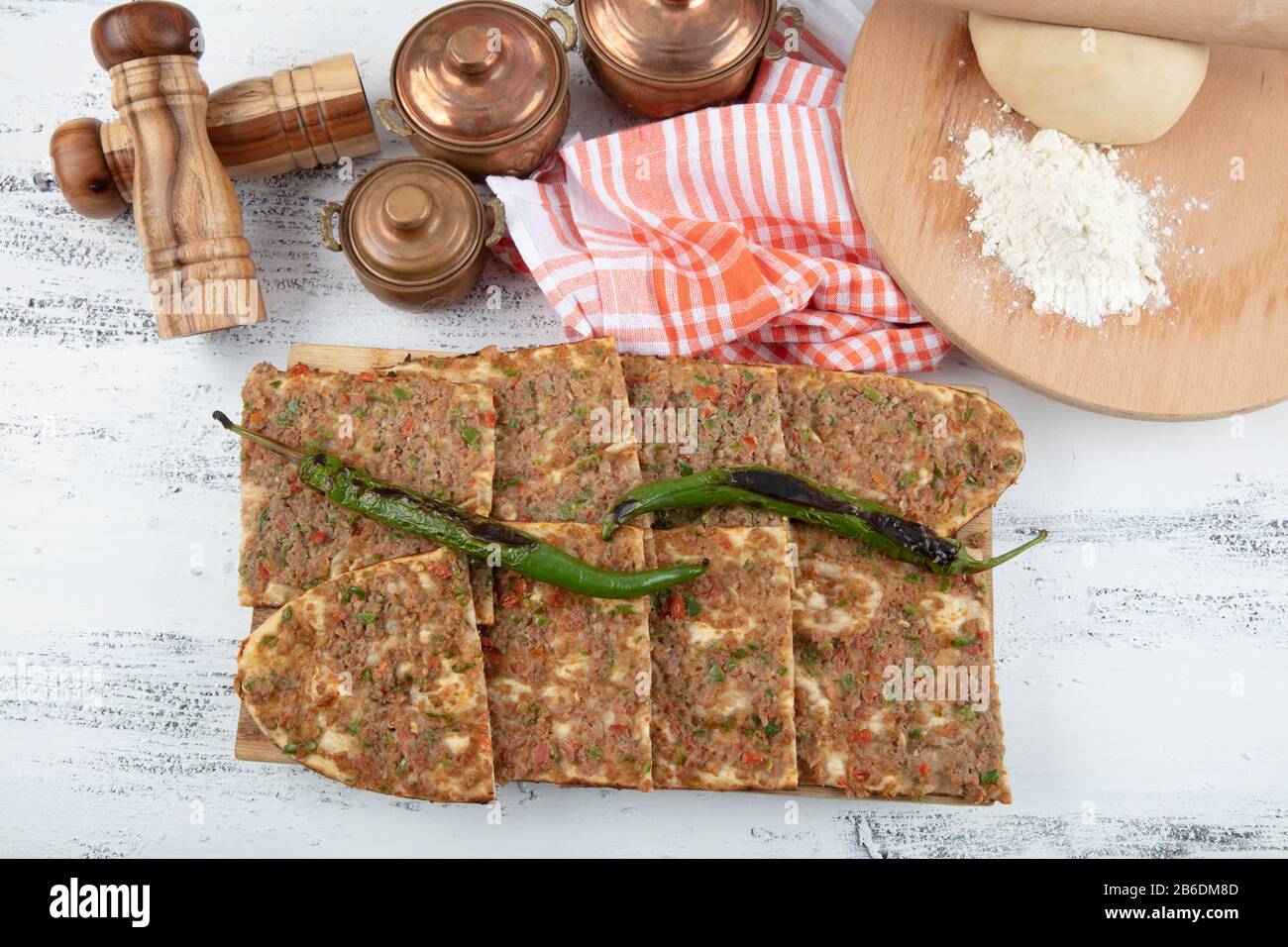 Turkish Delicious Ramadan Long Pide. Bread with meat - Turkish name ...