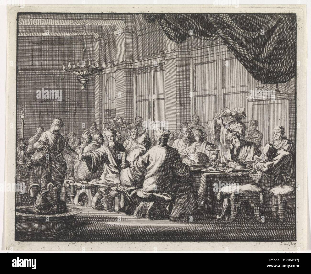 Bishops at the table for a drinking bout Around a long table a group of ...