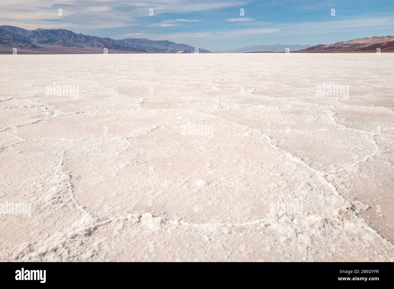 Badwater Basin salt flats at Death Valley National Park, California ...
