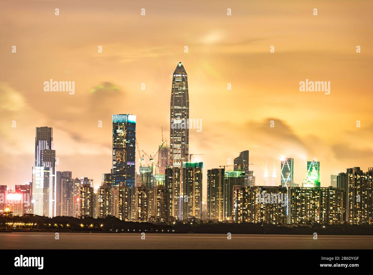 Shenzhen city skyline night scenery, China Stock Photo - Alamy